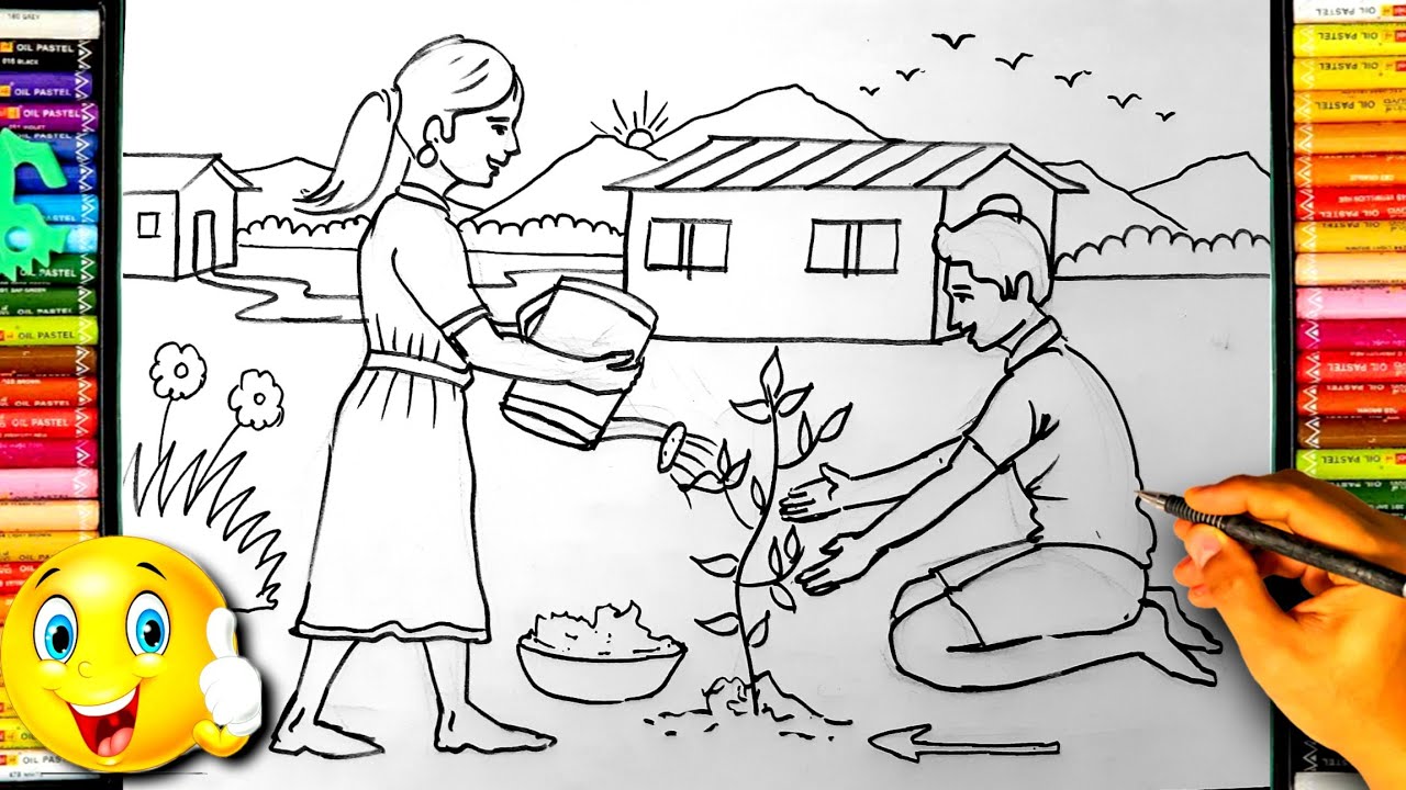 tree plantation drawing | poster drawing | save tree save life ...