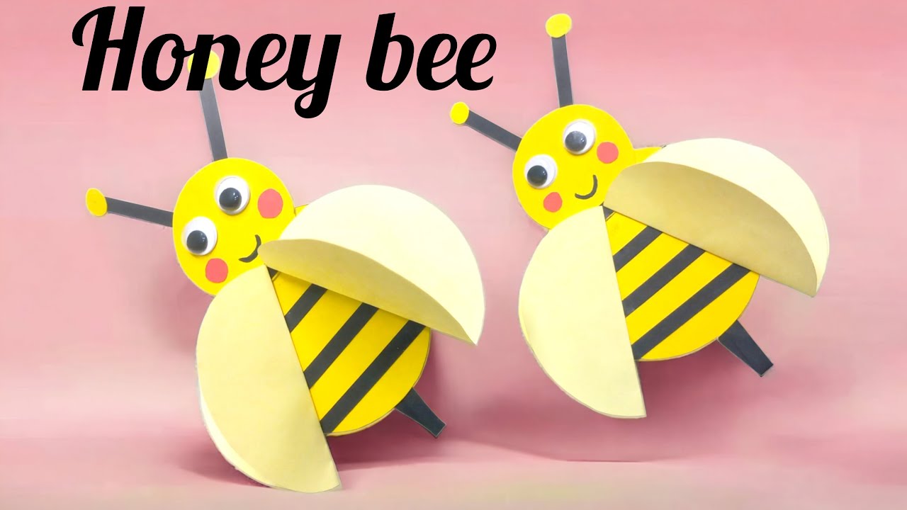 Easy Honey Bee craft | make Cute Honey Bee With Paper | DIY Paper Craft - YouTube
