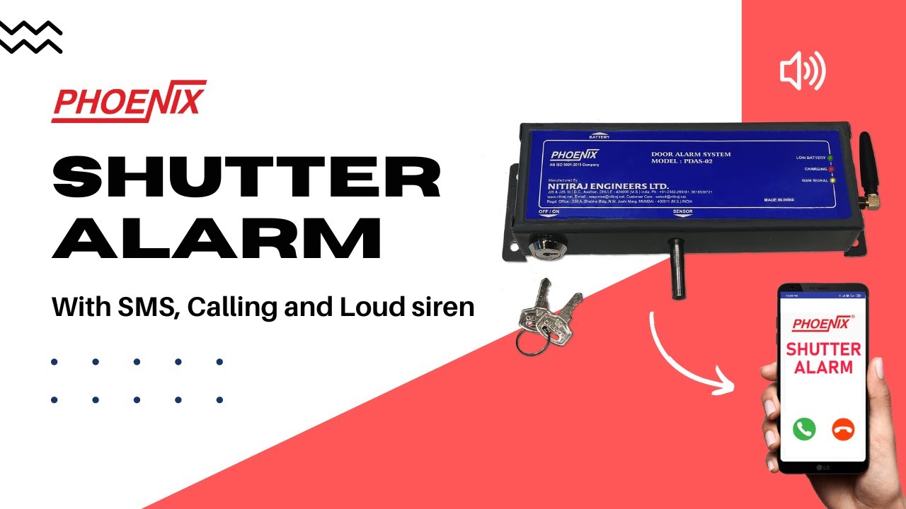 PHOENIX GSM Shutter Alarm with SMS, calling and loud siren - YouTube