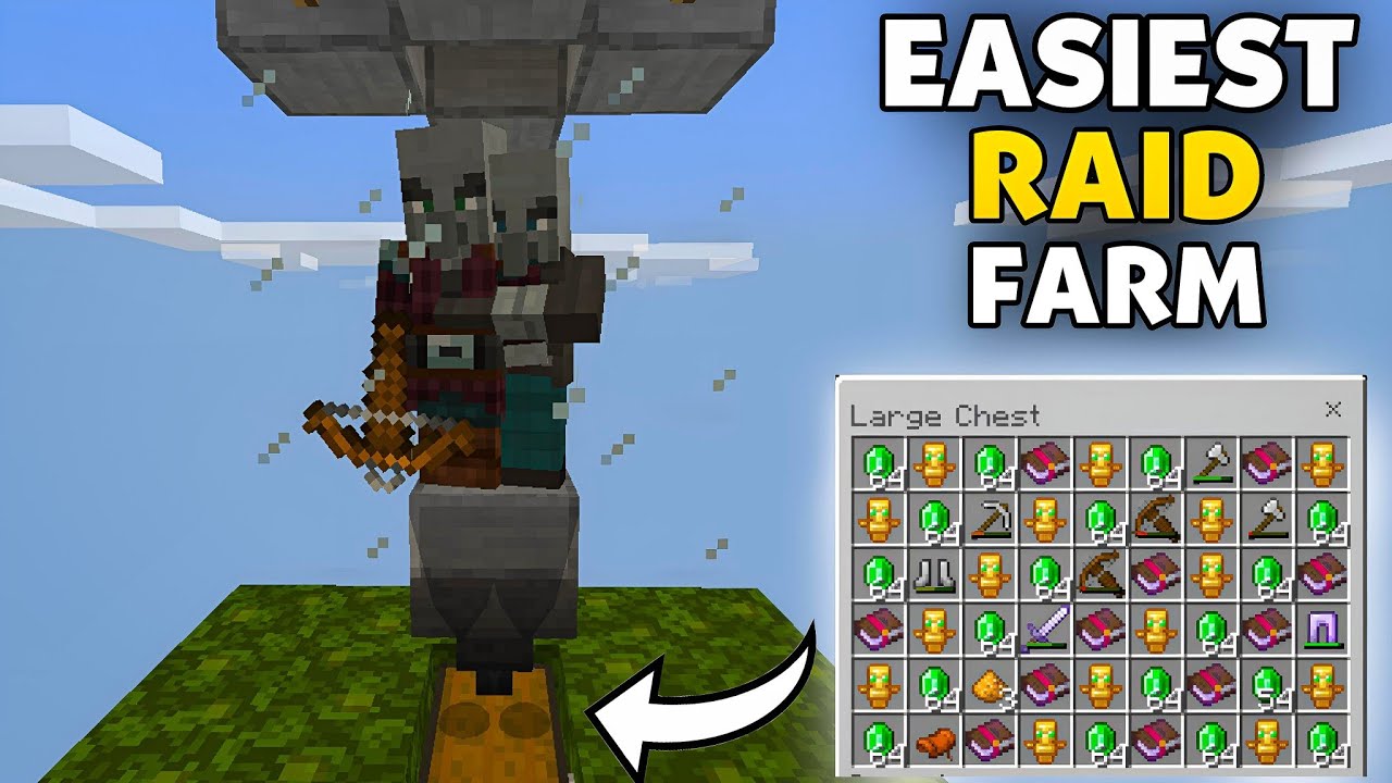 EASIEST 1.20 RAID FARM IN MINECRAFT BEDROCK / PE !! { UNLIMITED LOOT ...