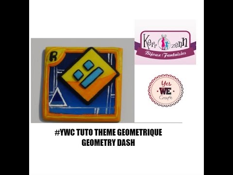 TUTO FIMO POLYMERE GEOMETRIC DASH LOGO EN PATE POLYMERE - YouTube