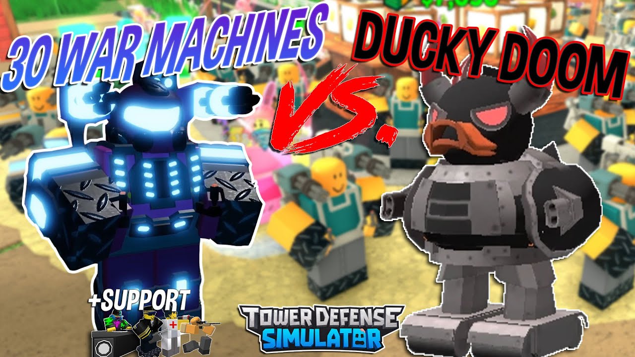 Can 30 WAR MACHINES take down the MECHA DUCKY DOOM?! (TDS-ROBLOX) - YouTube