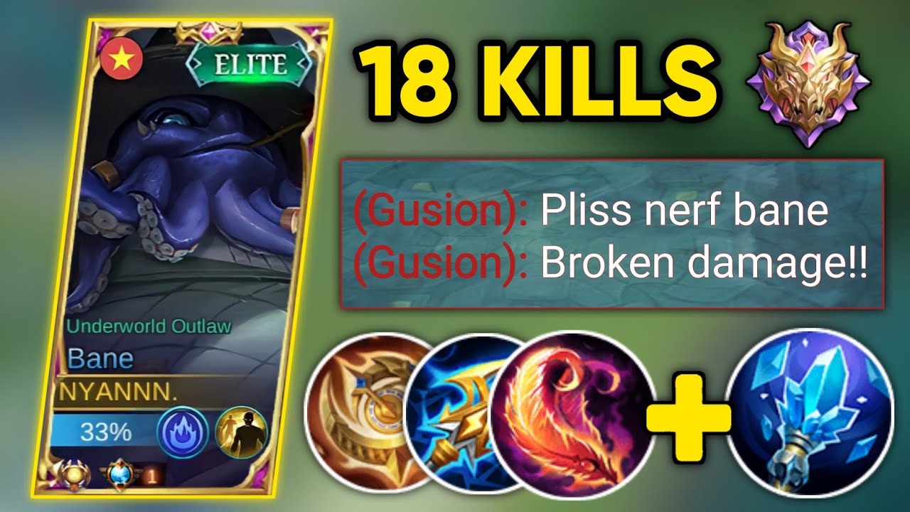 BANE HACK DAMAGE BUILD! BEST BUILD BANE 2022 | MOBILE LEGENDS - YouTube