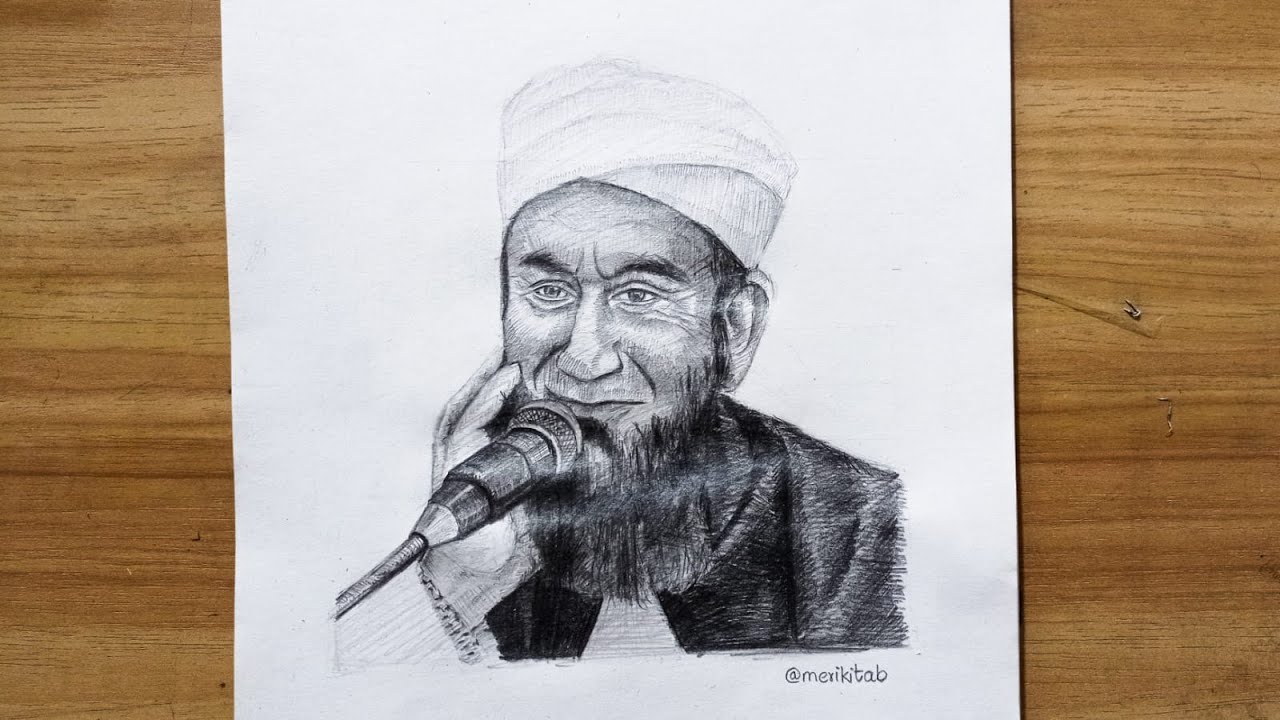Molana Tariq Jameel Sketch l Drawing l How to Draw a Sketch with Pencil ...