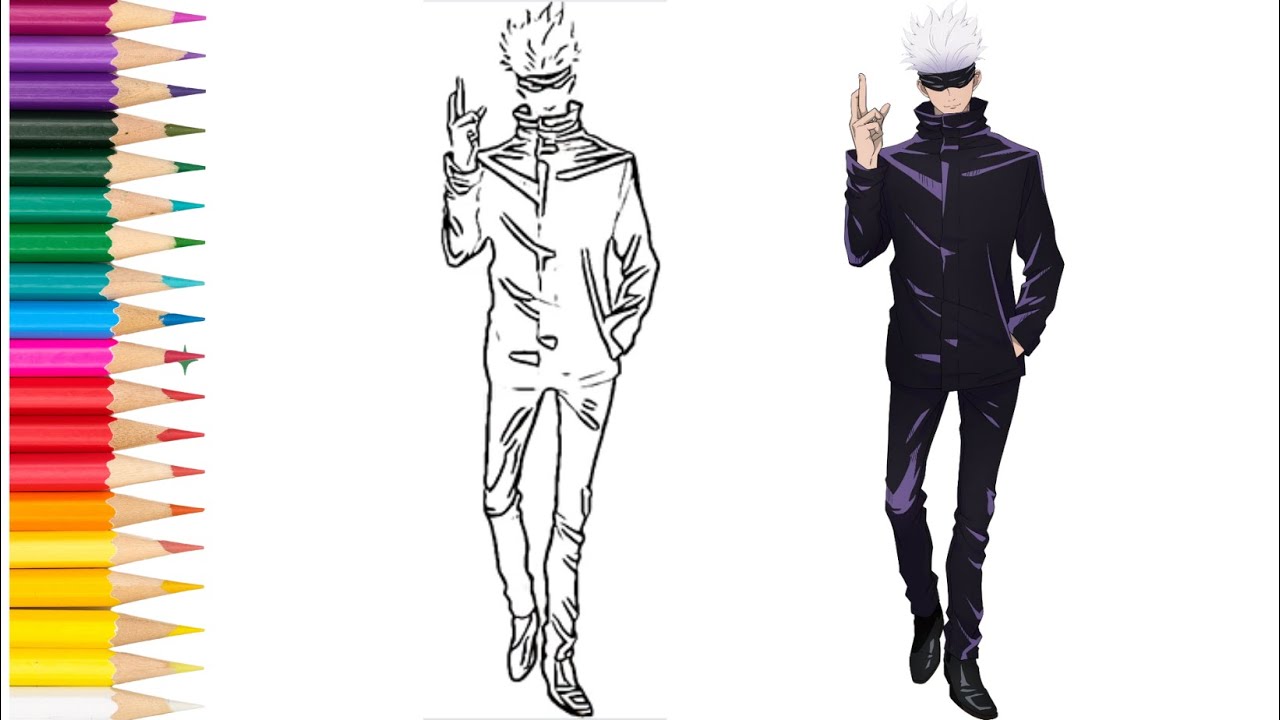 HOW TO DRAW SATORU GOJO les than 5 Minute! | Jujutsu Kaisen ...