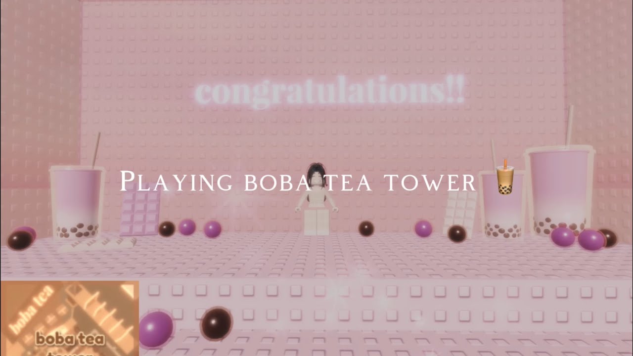 Playing boba tea tower | Thai Tea tower - YouTube