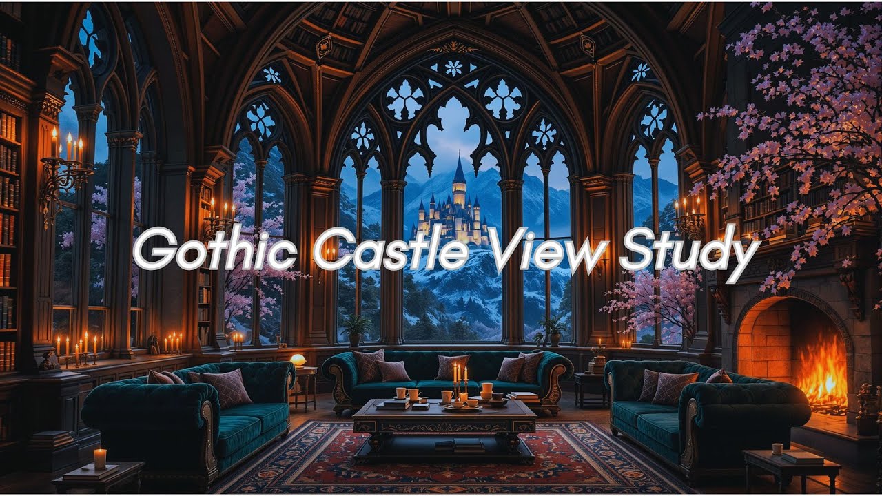 Cozy Castle Library Study Ambience - Chill Music for Relaxing/Focus ...