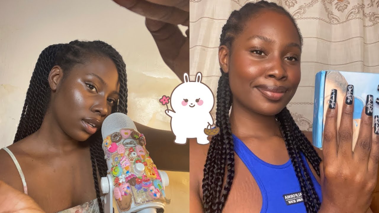 Asmr spit painting and long nails tapping 🍉🌸 - YouTube