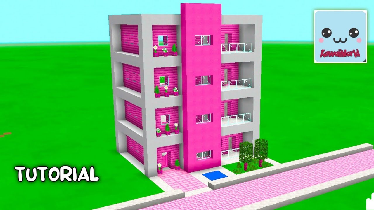 Kawaii World - Membuat hotel pink 4 lantai dengan kolam renang - YouTube