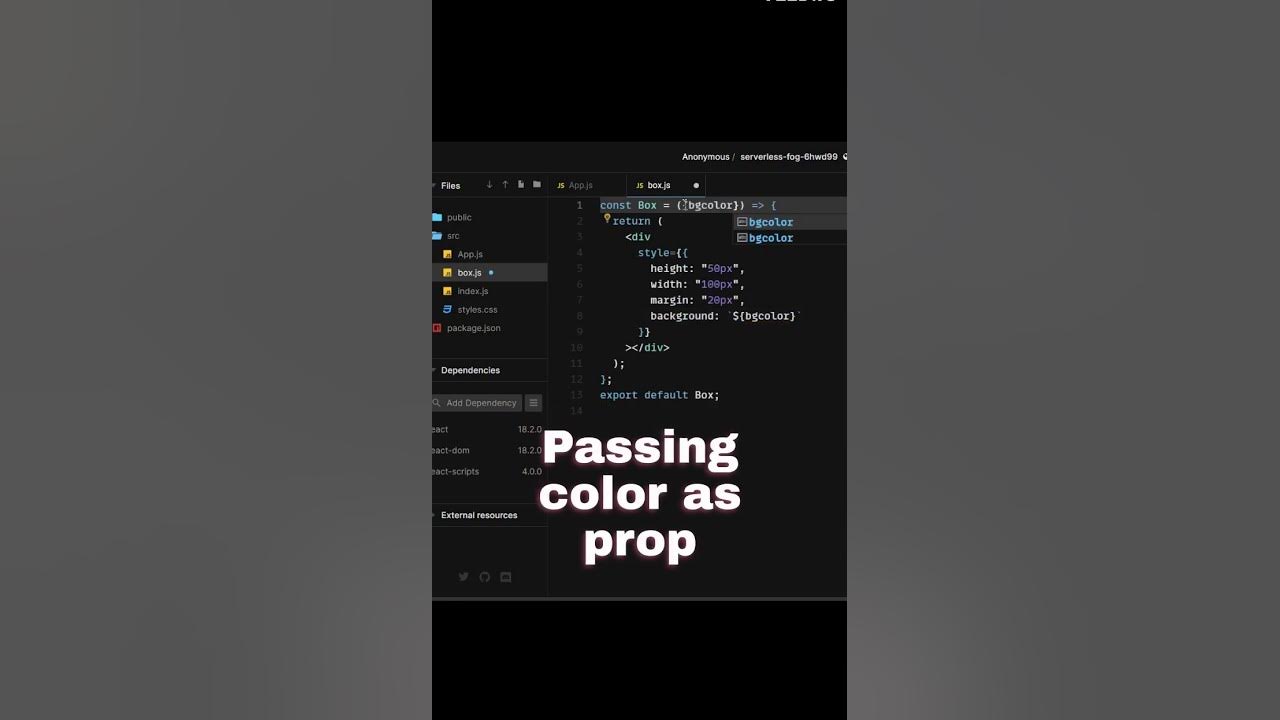 Passing colors as props in ReactJs - YouTube