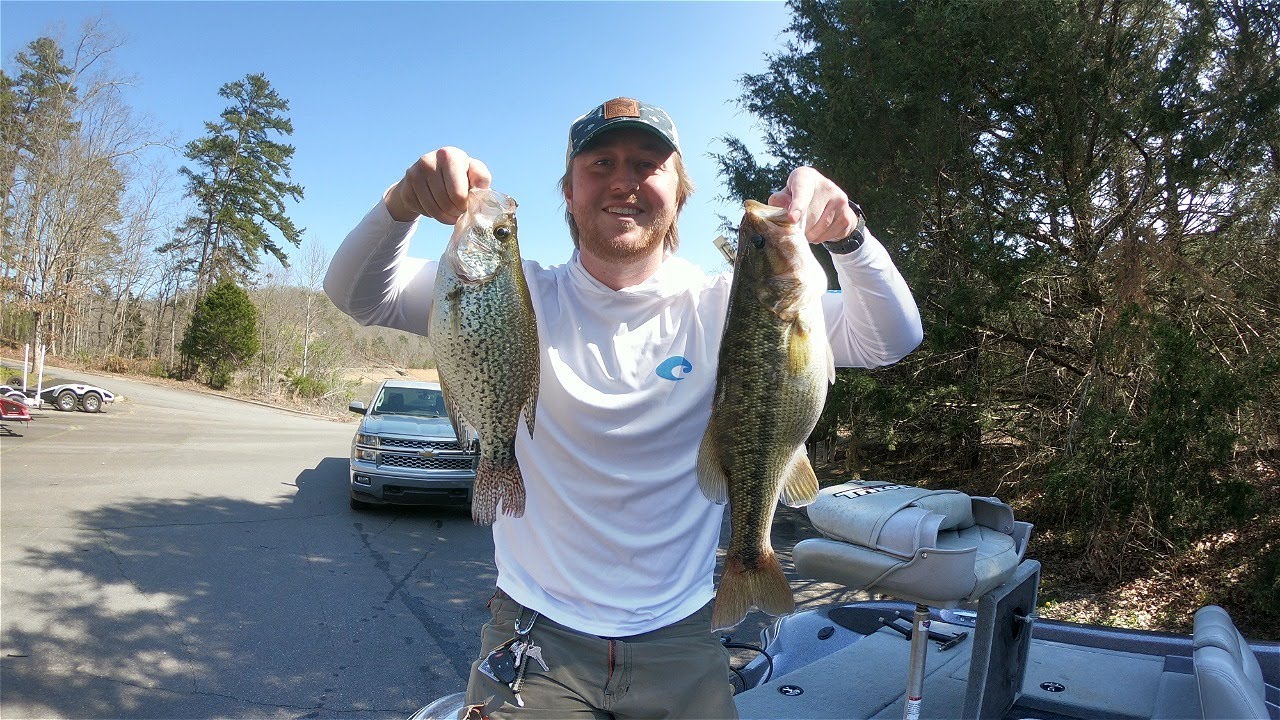 Fishing Lake Fontana for Spring Crappie and Spotted Bass - YouTube