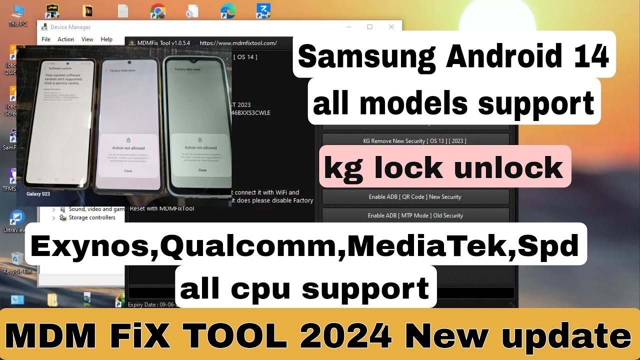 MDM FIX TOOL 2024 new update, Samsung kg lock game over, all Samsung ...