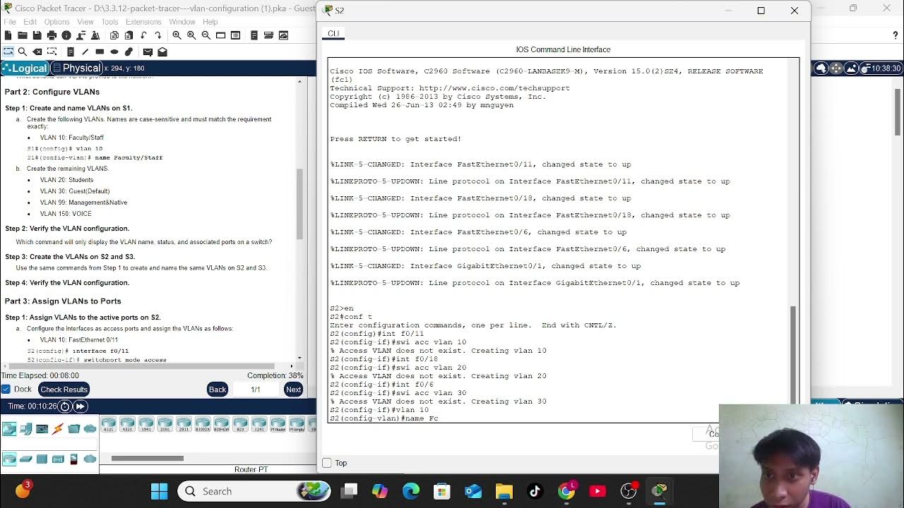 3 3 12 Packet Tracer VLAN Configuration - YouTube