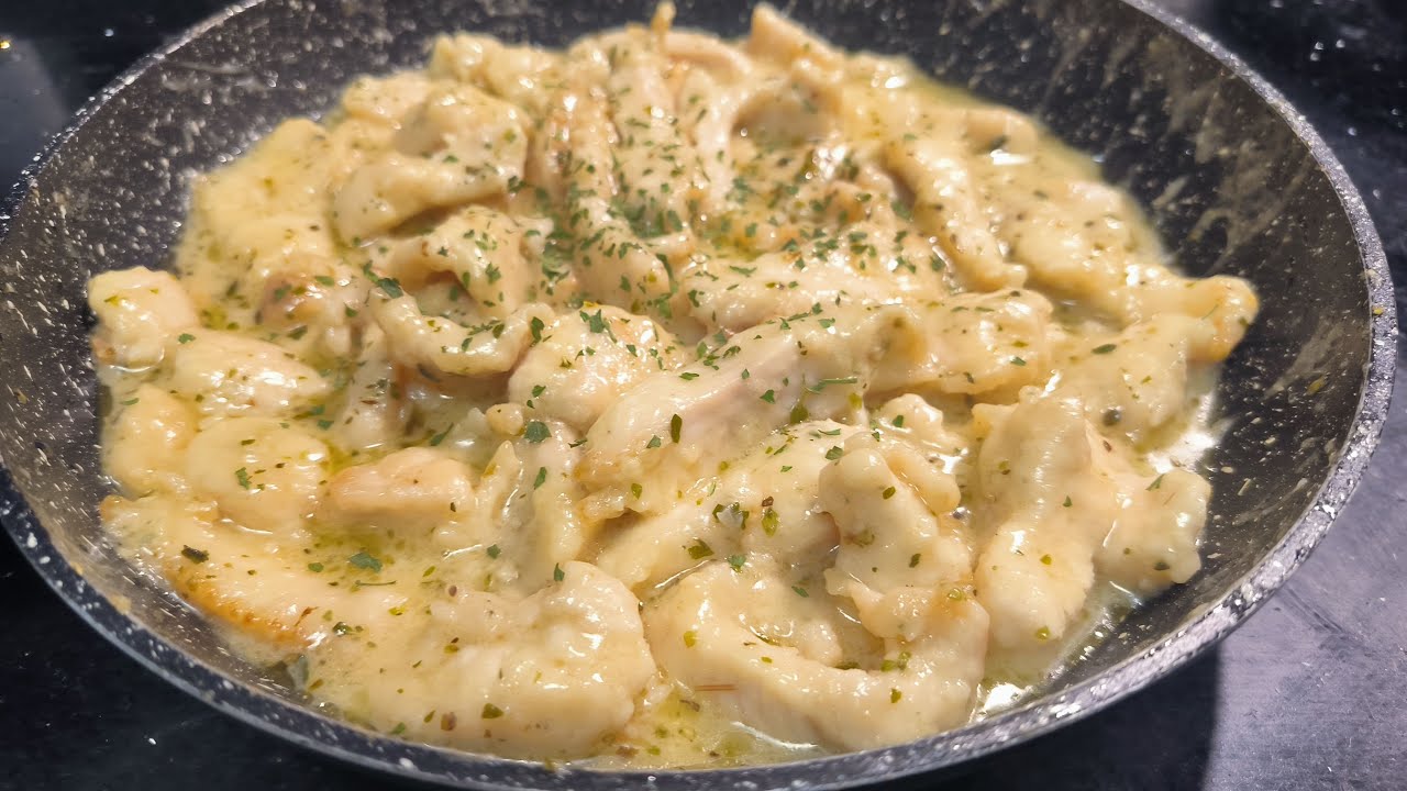 Receta Pollo al ajillo en salsa de mantequilla - YouTube