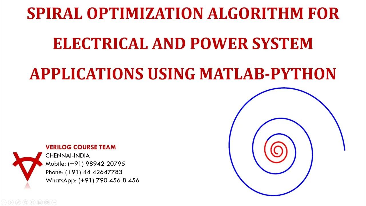 SPIRAL OPTIMIZATION ALGORITHM FOR ELECTRICAL AND POWER SYSTEM APPLICATIONS USING MATLAB-PYTHON ...