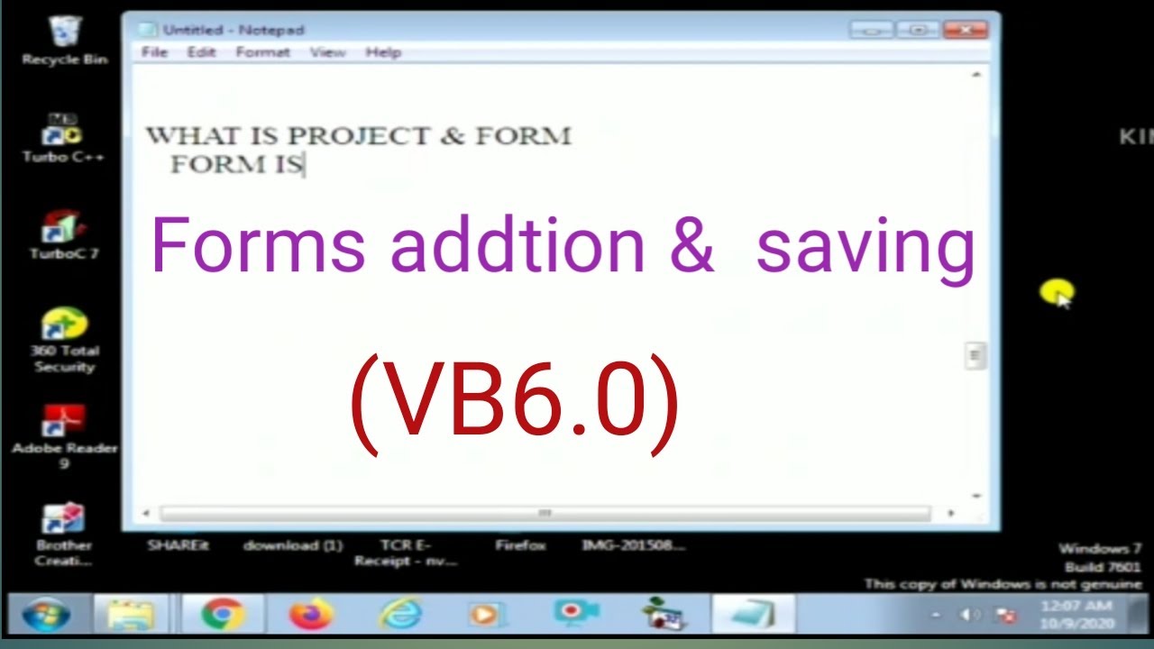 VB 6.0 FORM ADDITION , REMOVING, SAVING & PROJECT SAVING - YouTube