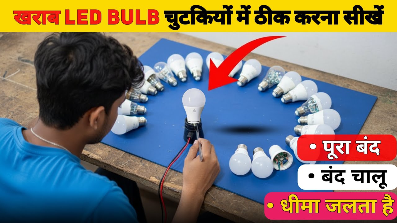 खराब LED Bulb चुटकियों में ठीक करें ⚡| LED Bulb Repair Stp by Stp | घर ...