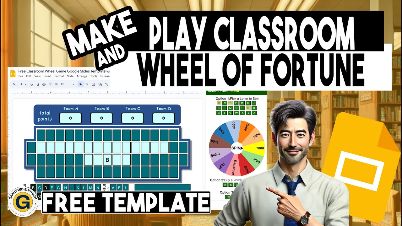 Free Classroom Wheel of Fortune Google Slides Template | Gamified ...