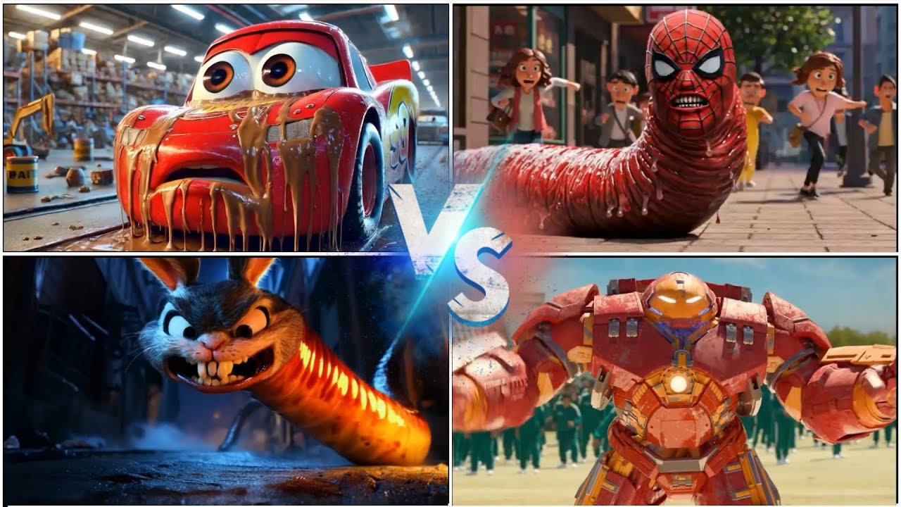 Lightning McQueen 🆚 Spider-Worm 🆚 Zootopia.Exe 🆚 Hulkbuster -Tiles Hop ...