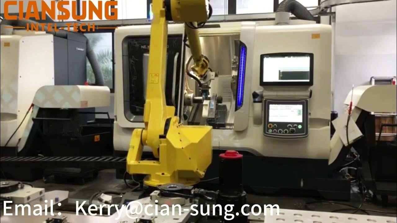 Industrial robot CNC machine tool loading and unloading.#robotdance #robotchicken #robot # ...