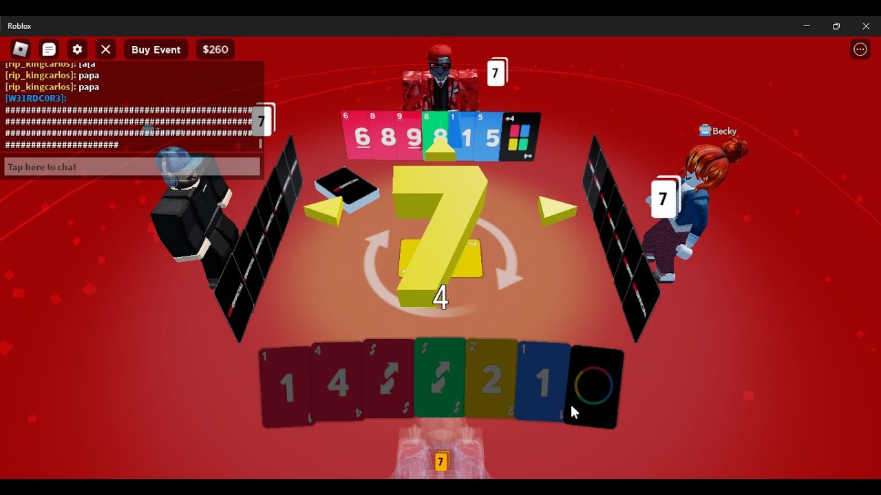 Playing ROBLOX: UNoffical - Uno in roblox!! - YouTube