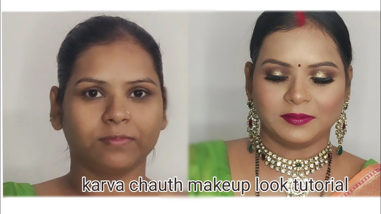 karva chauth makeup look tutorial - YouTube