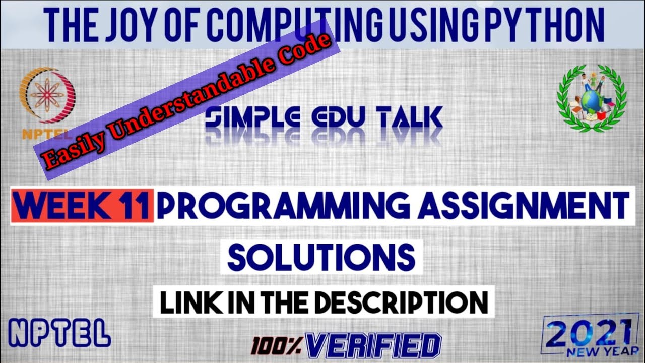 Nptel The Joy Of Computing Using Python Week 11 All Programming ...