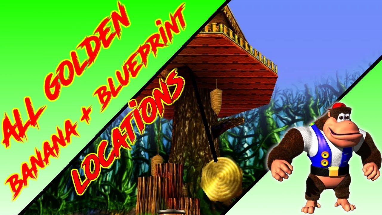 Donkey Kong 64 - Fungi Forest - Chunky Kong Golden Banana + Blueprint ...