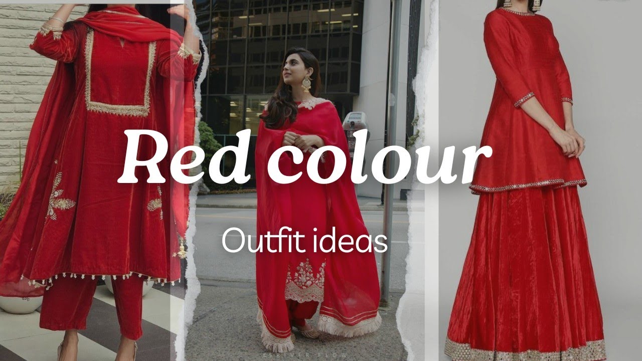 Most attractive red colour suits for girls| red colour suit designs ...