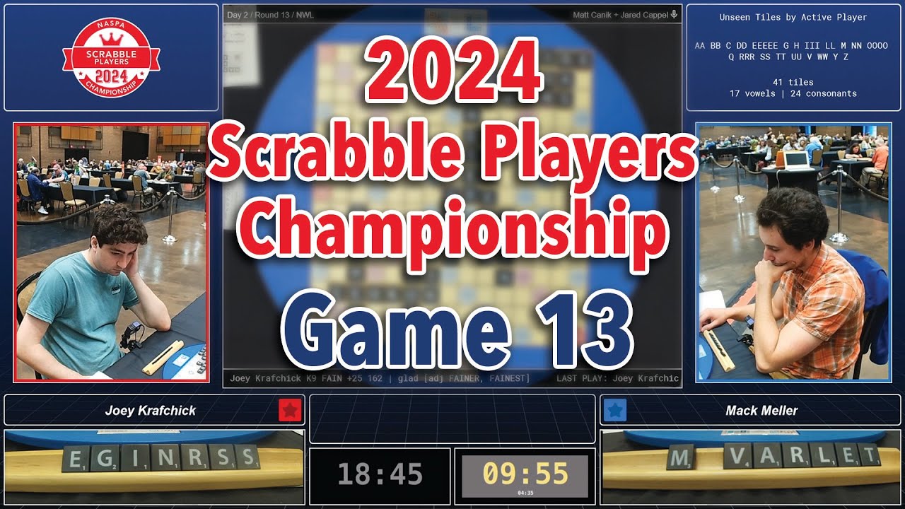 2024 Scrabble Players Championship - Game 13 - Joey Krafchick vs. Mack ...