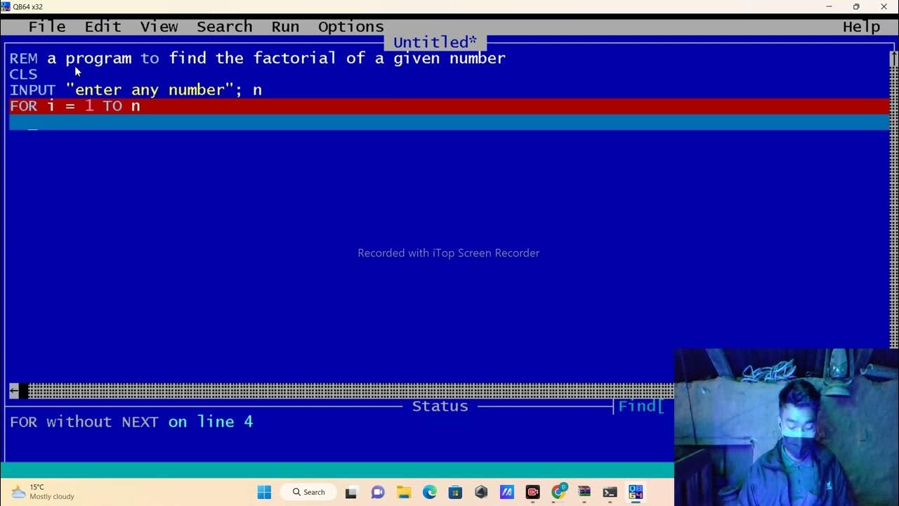 qbasic program to find the factorial of a given number - YouTube