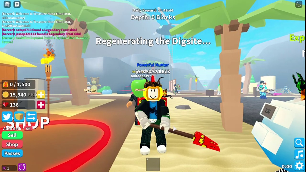 Getting 2M coins! Treasure hunt sim (roblox) - YouTube