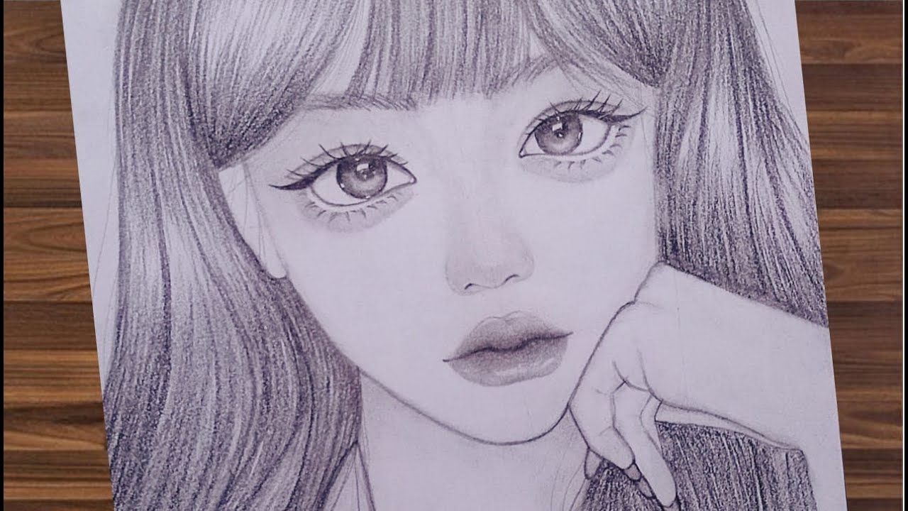 How to draw a girl with beautiful eyes- step by step / Pencil sketch of ...