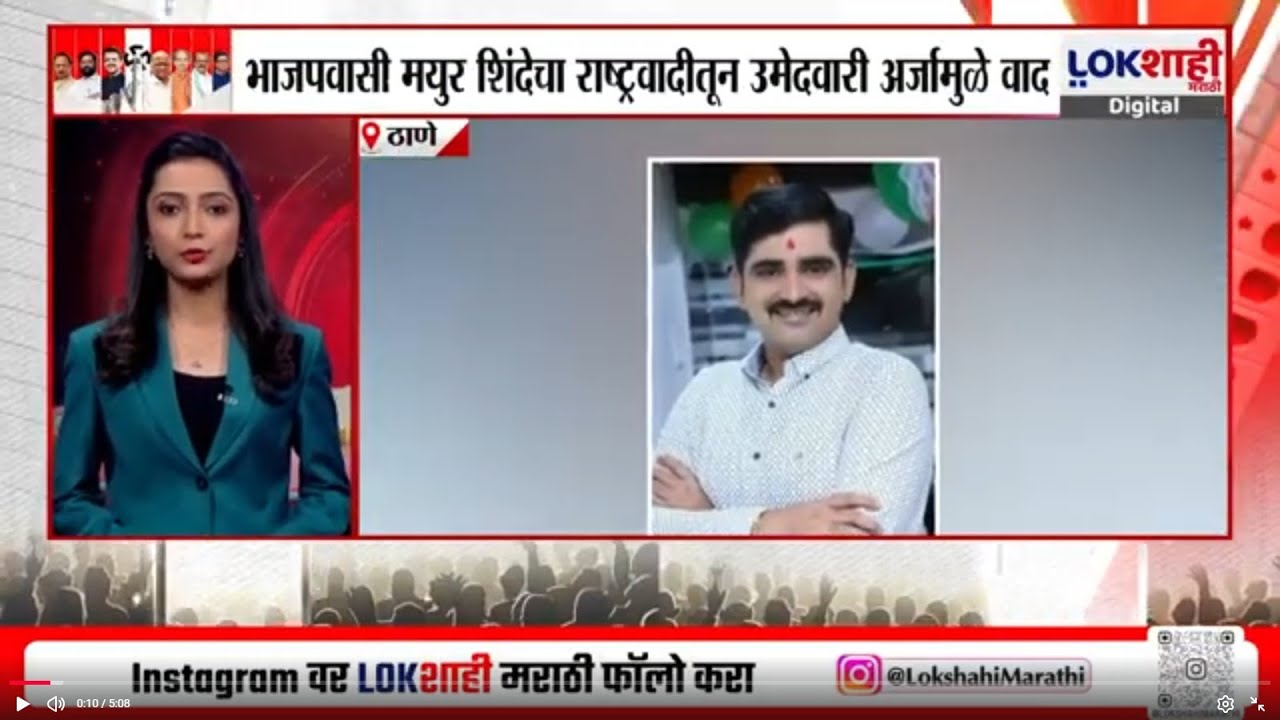 Thane | भाजपवासी Mayur Shinde यांचा राष्ट्रवादीतून उमेदवारी अर्जामुळे ...