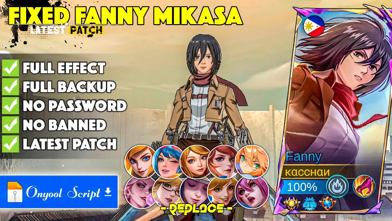 Fanny Attack on Titan Skin Script | Mikasa | No Password - Full Effect ...