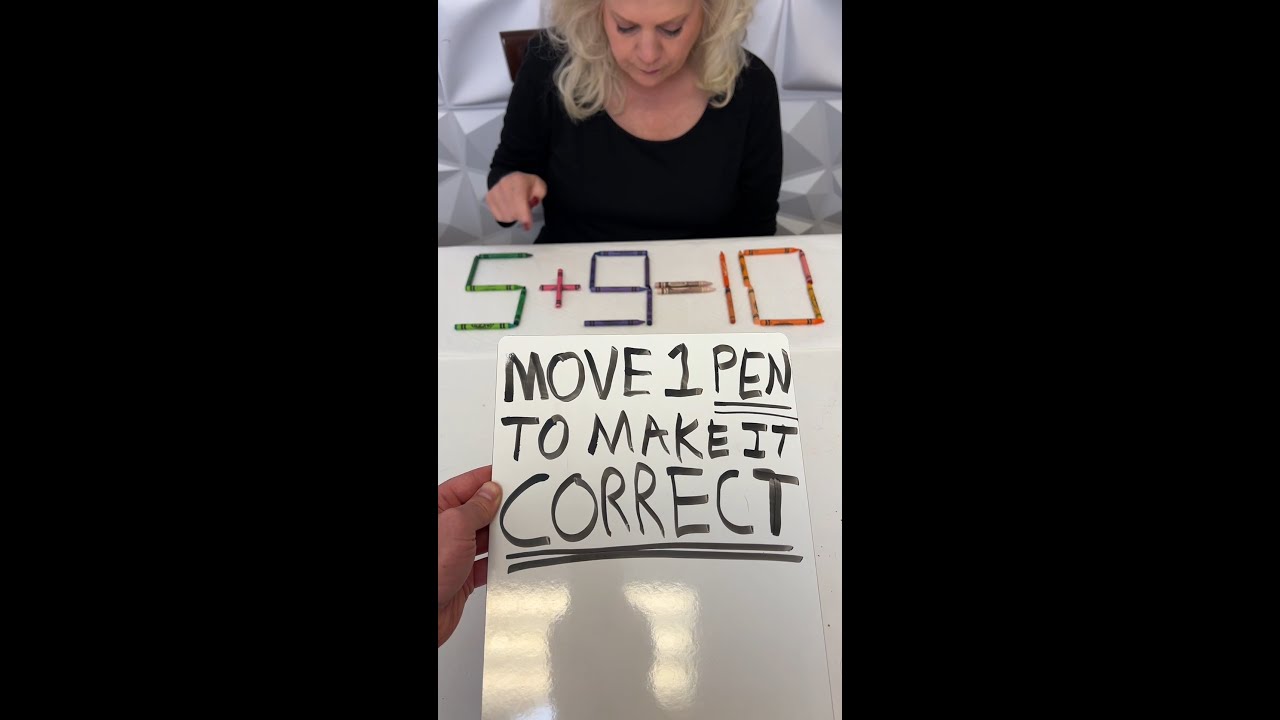 Move 1 Pen to Make 5 + 9 = 10 Correct - YouTube