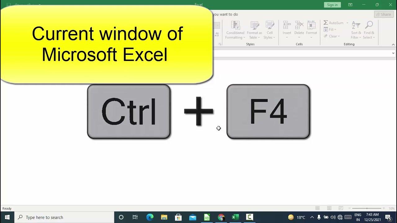 Short cut key of closing current window in Microsoft Excel@COMPUTEREXCELSOLUTION - YouTube