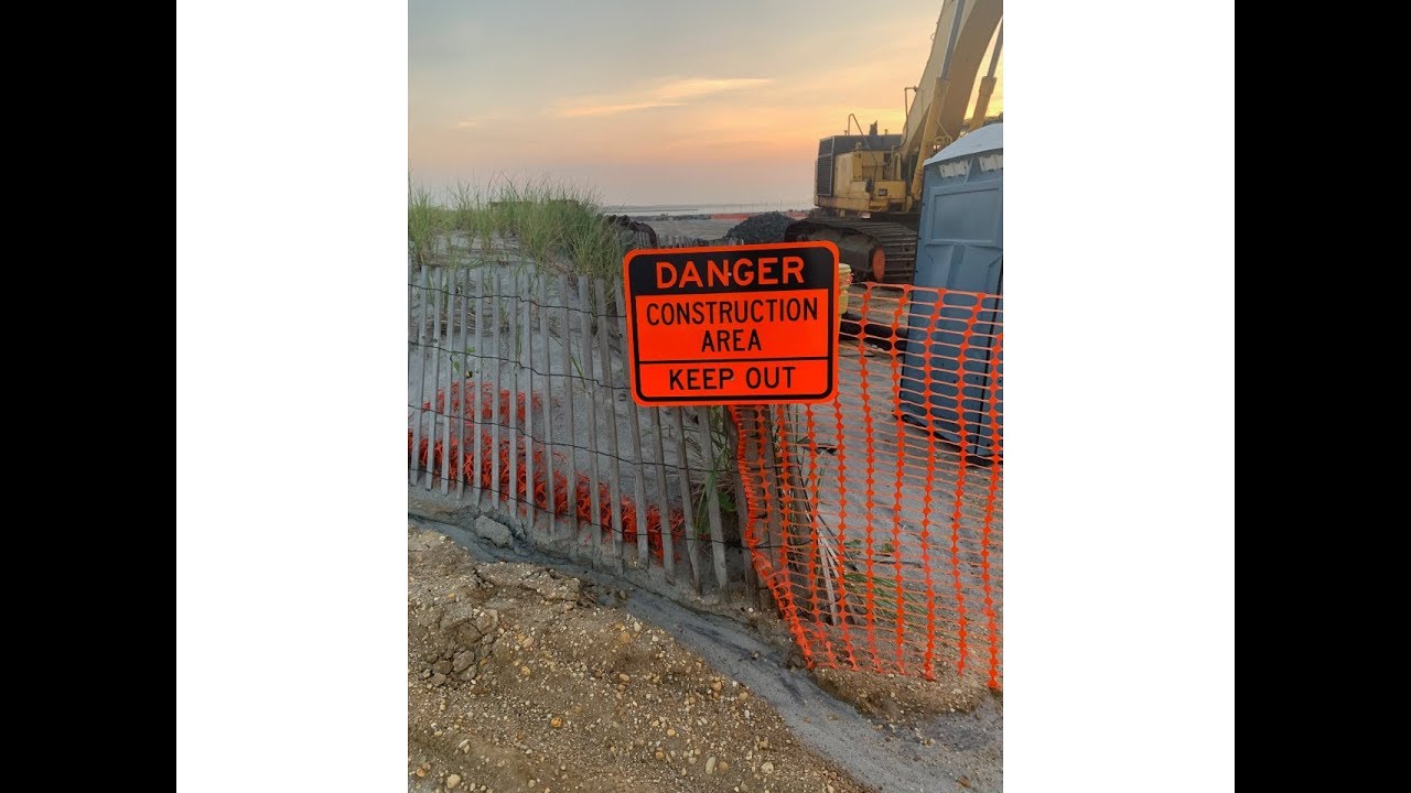 ATLANTIC CITY JETTIES JETTY MAJOR REPAIR WORK BEACH SAND ROCKS ...