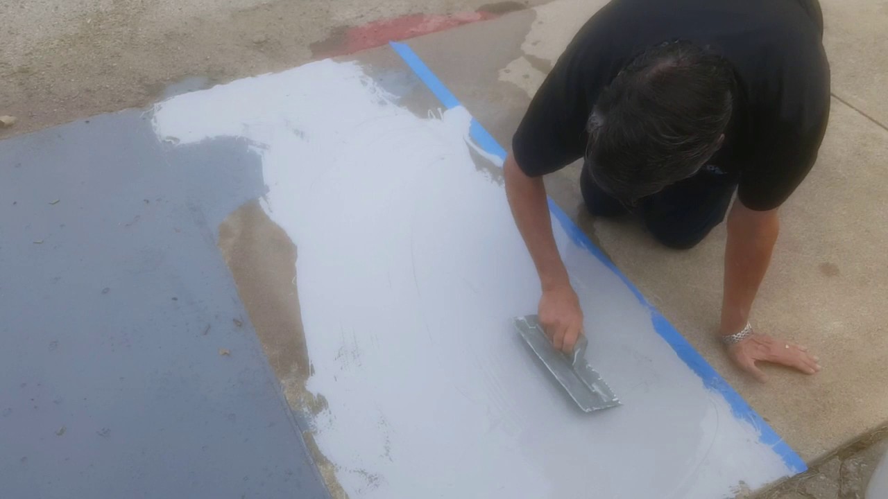 Poly-Tuff R!2 B Base Coat Over Wet Concrete - YouTube
