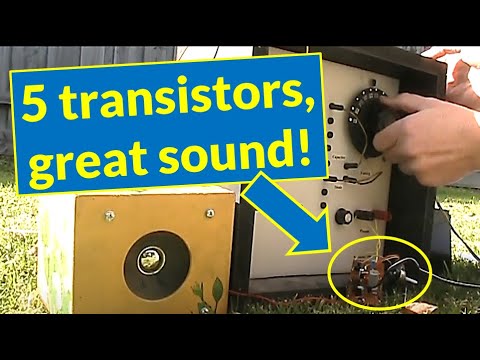 Testing a five transistor audio amplifier - YouTube