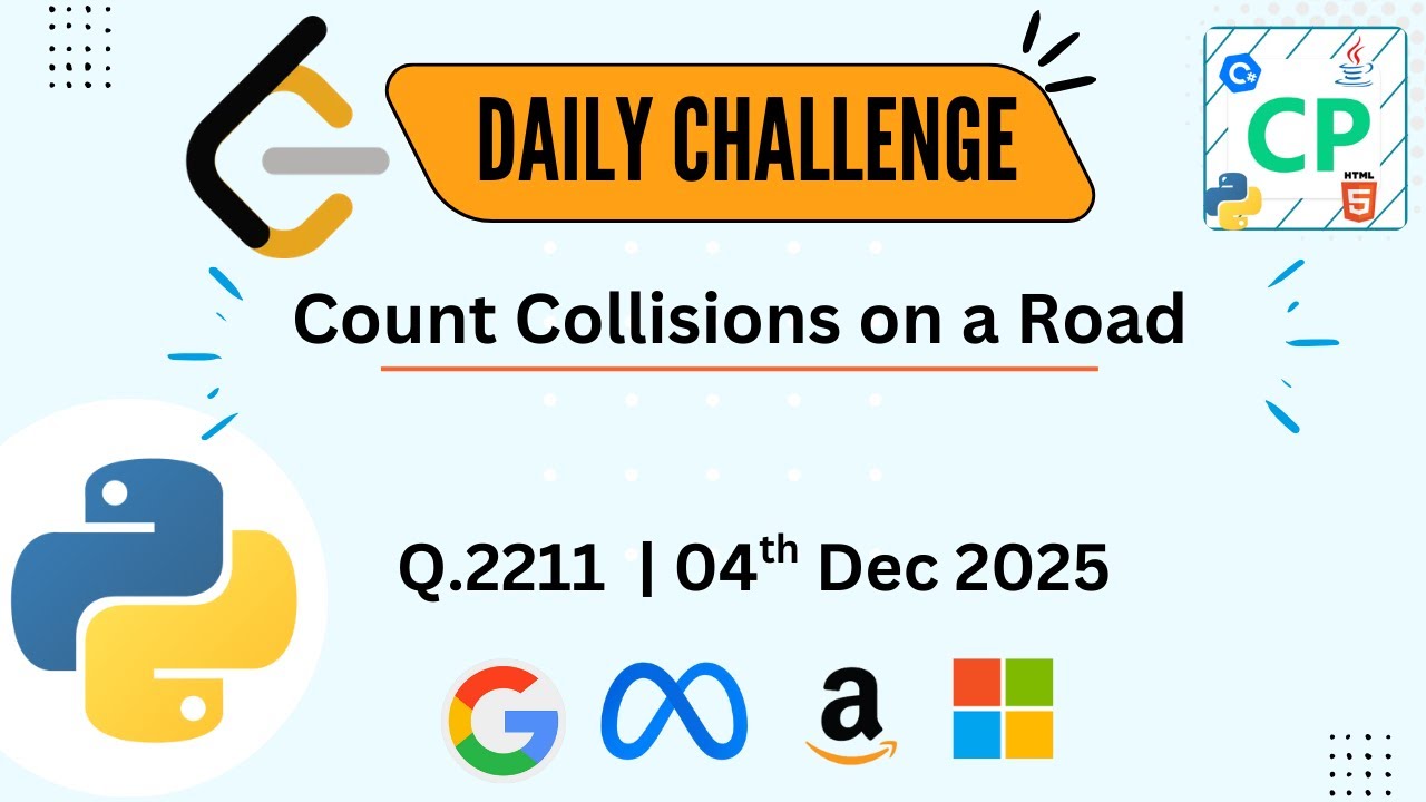 Count Collisions on a Road | Leetcode Daily Challenge | Learn DSA ...