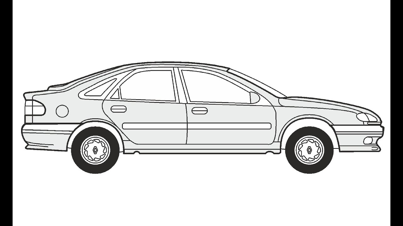 How to Draw a Renault Laguna / Как нарисовать Renault Laguna - YouTube