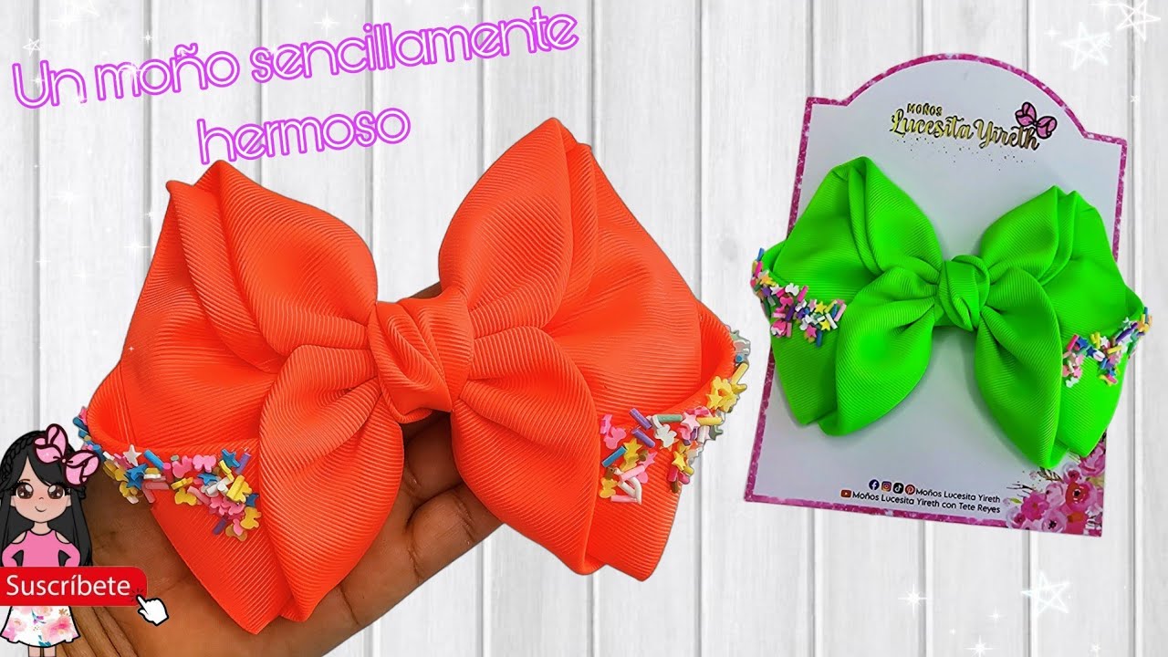 Moño fácil y sencillo paso a paso #hairbows #lazos #tutorial #moños # ...