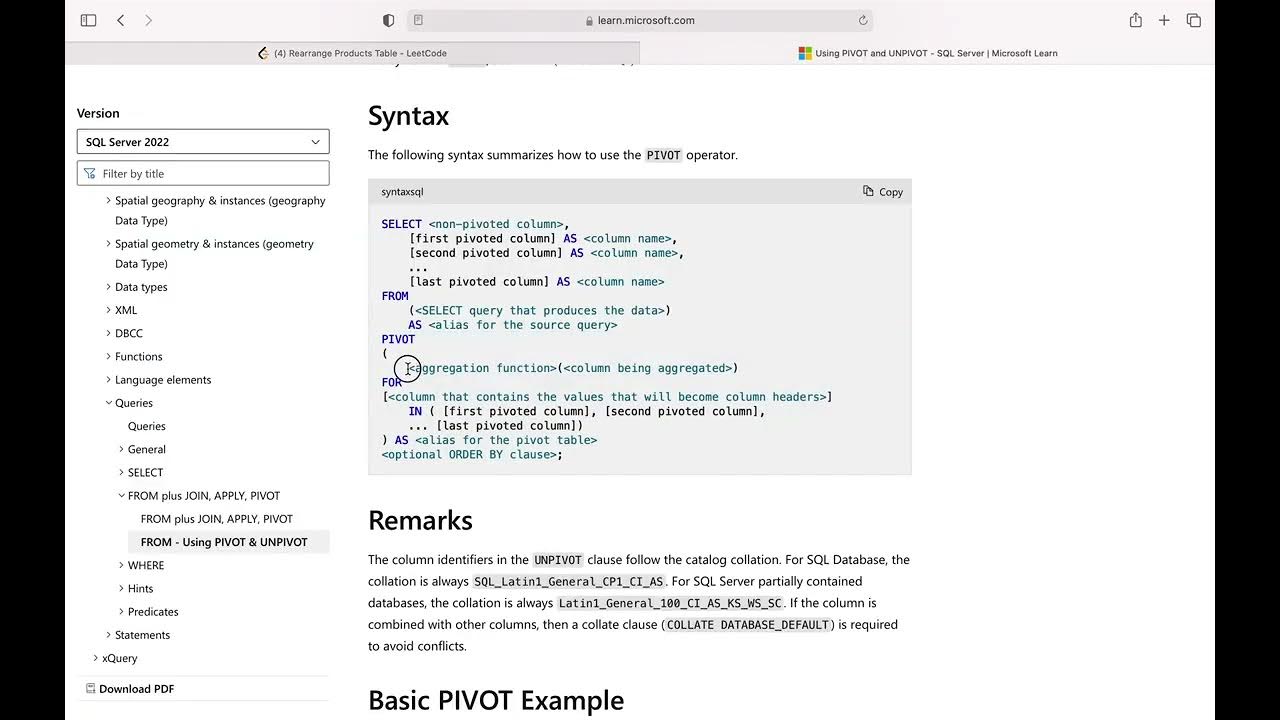 Rearrange Products Table Leetcode Mssqlserver Easy Youtube