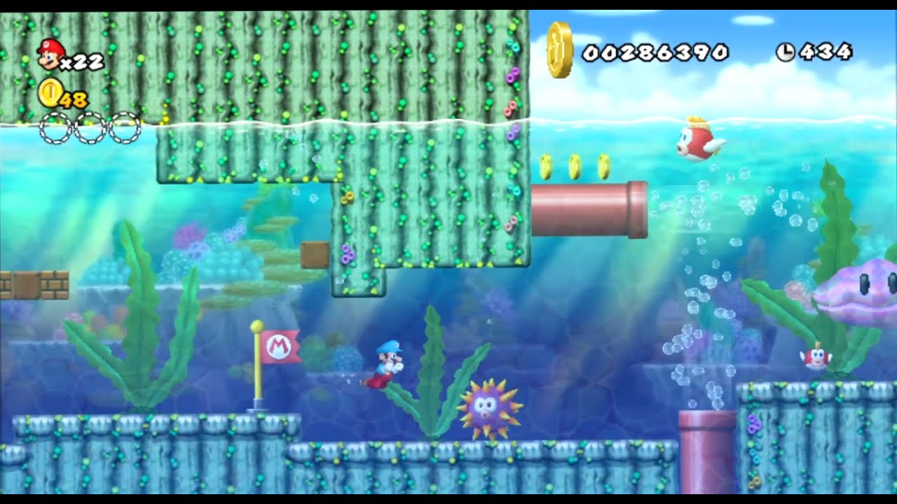 World 1-4 || New Super Mario Bros. Wii - YouTube