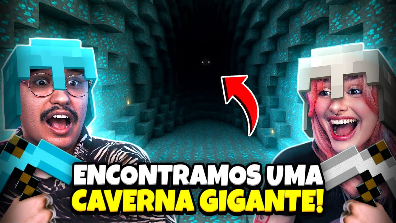 MINERANDO em uma CAVERNA GIGANTE | Minecraft Survival - YouTube