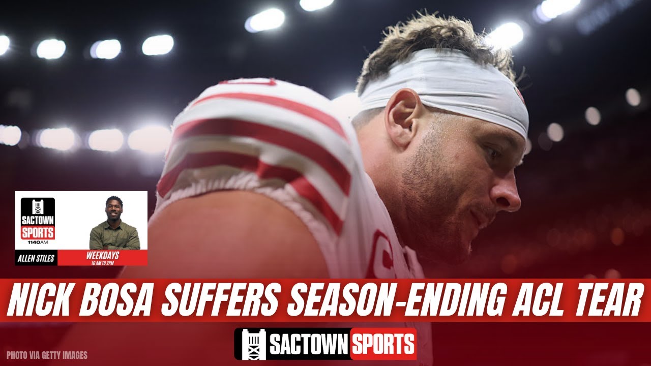 BREAKING: 49ers star DE Nick Bosa suffers season-ending ACL tear - YouTube
