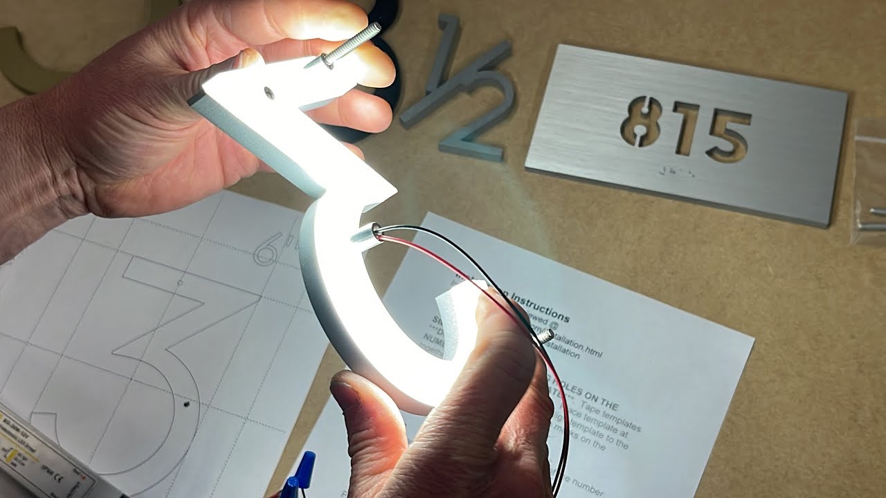 Led backlit Modern House Numbers 6000k version. - YouTube