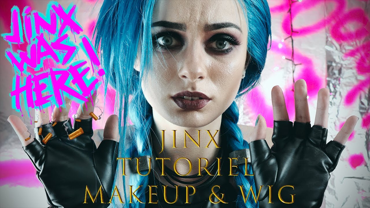 JINX-ARCANE Tutoriel wig/perruque & Makeup - YouTube