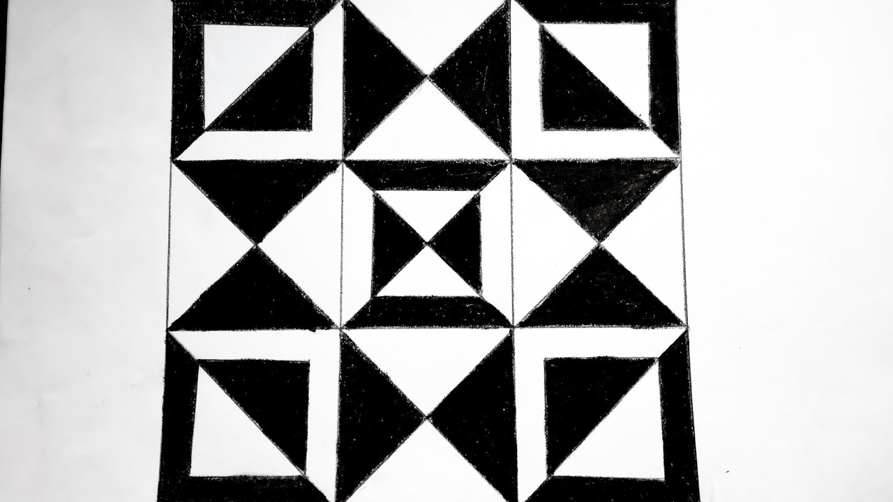 জ্যামিতিক নকশা চতুর্ভুজ এবং ত্রিভুজ । Geometric design triangles and ...